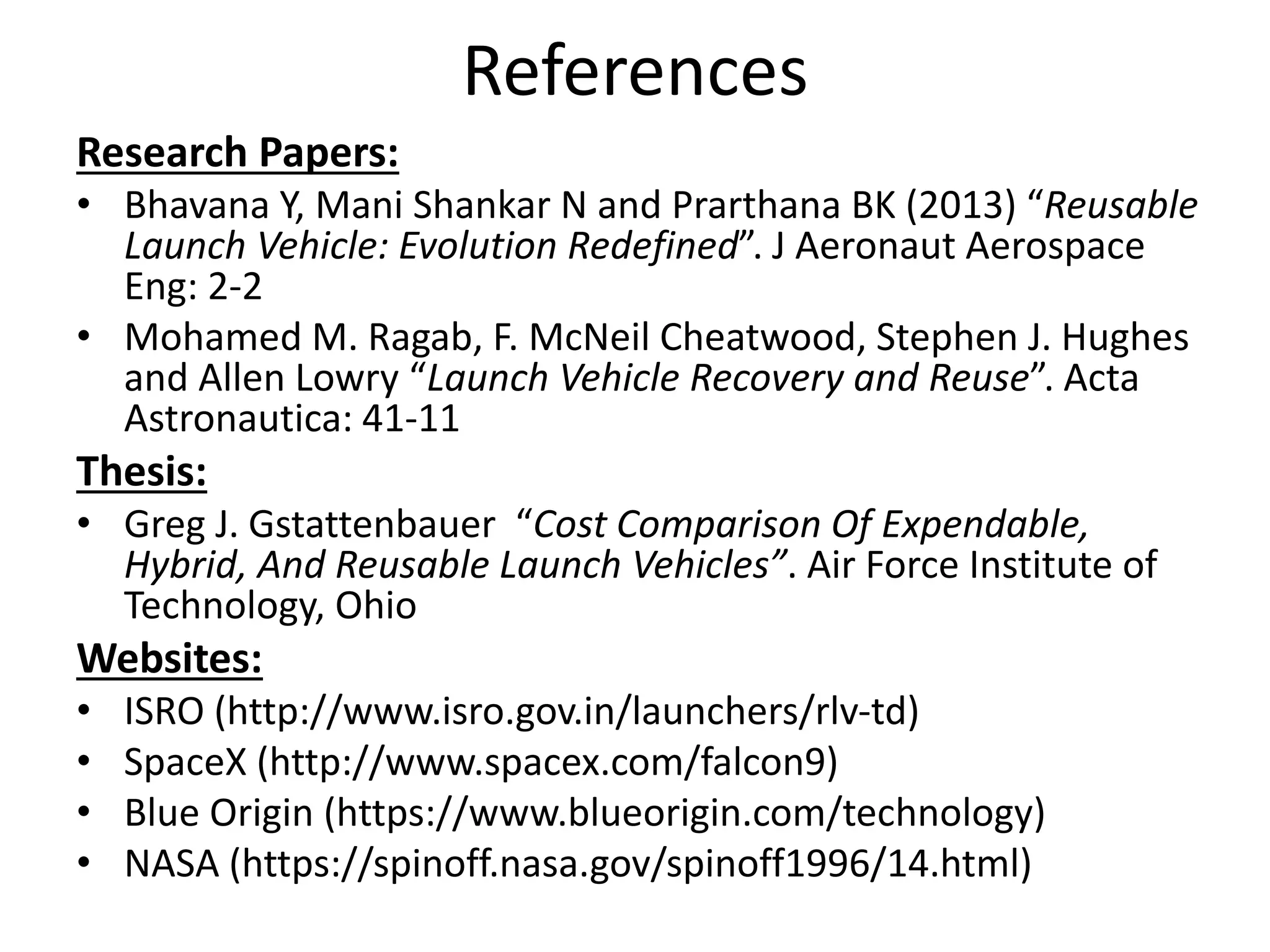 Reusable launch vehicle | PPTX