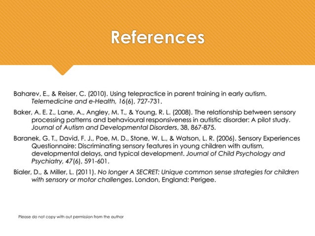 Reusable Learning Objects Related To Sensory Processing Ppt