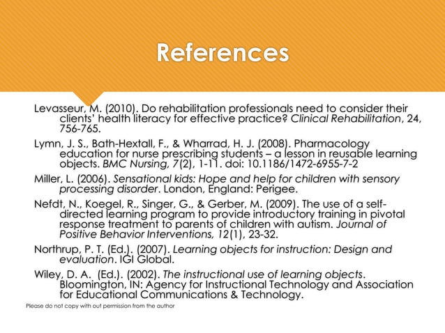 Reusable Learning Objects Related To Sensory Processing Ppt