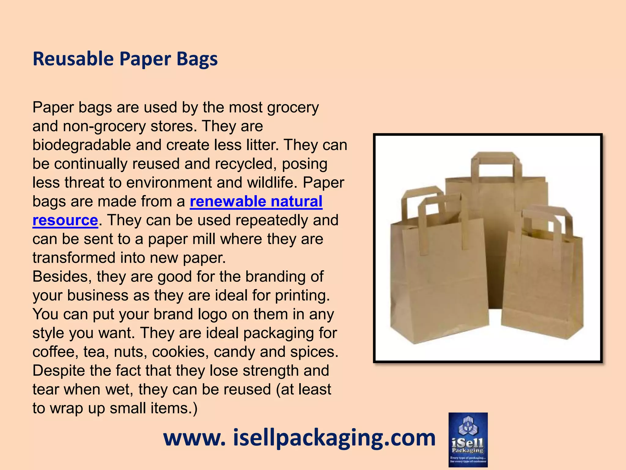 Reusable shopping bags that are eco friendly | PPTX