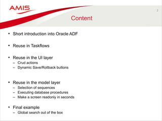 Reuse in adf applications | PPTX | Databases | Computer Software and Applications