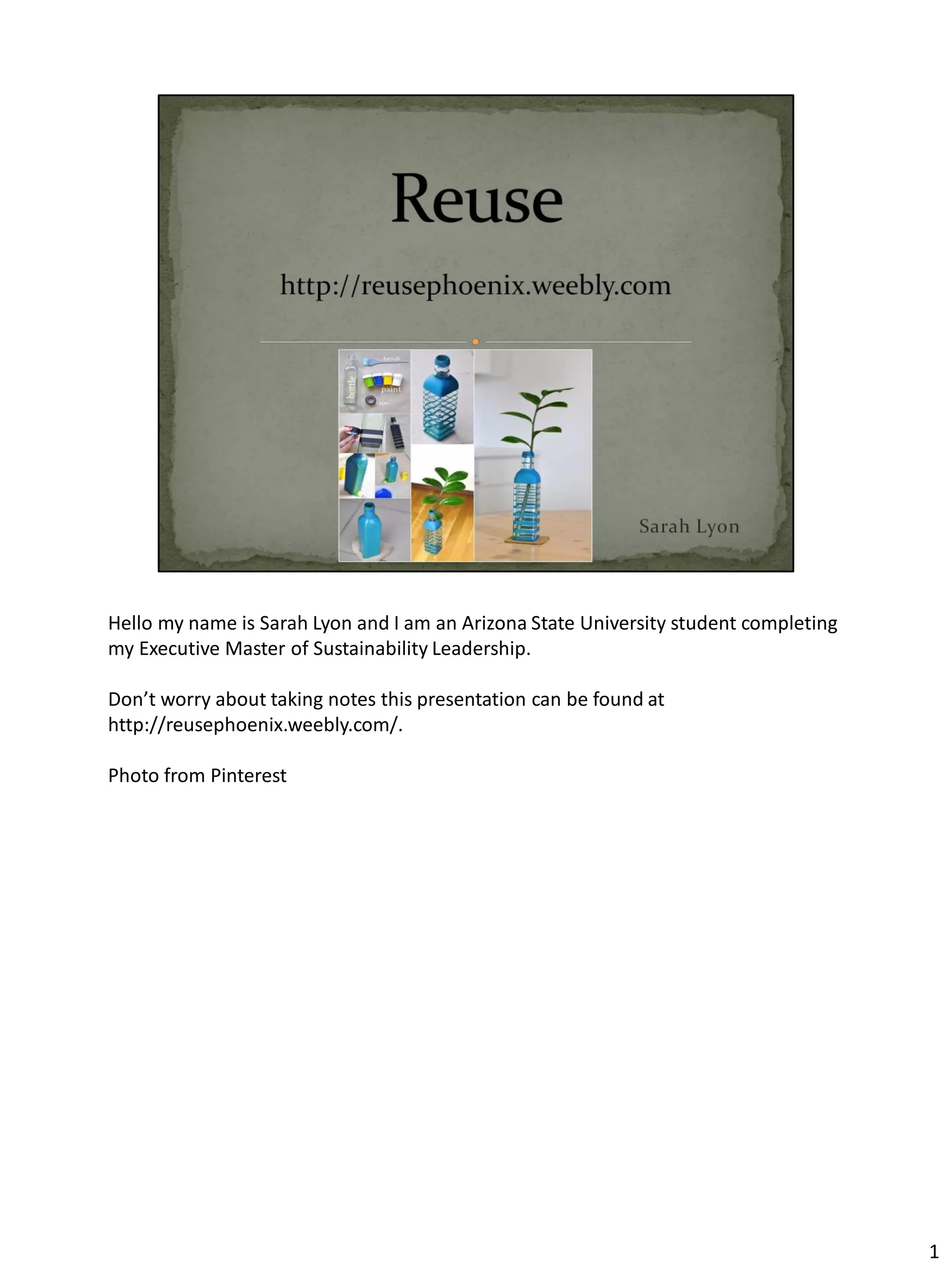 Reuse Presentation | PDF