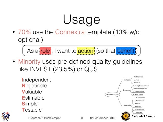 RE tutorial user stories