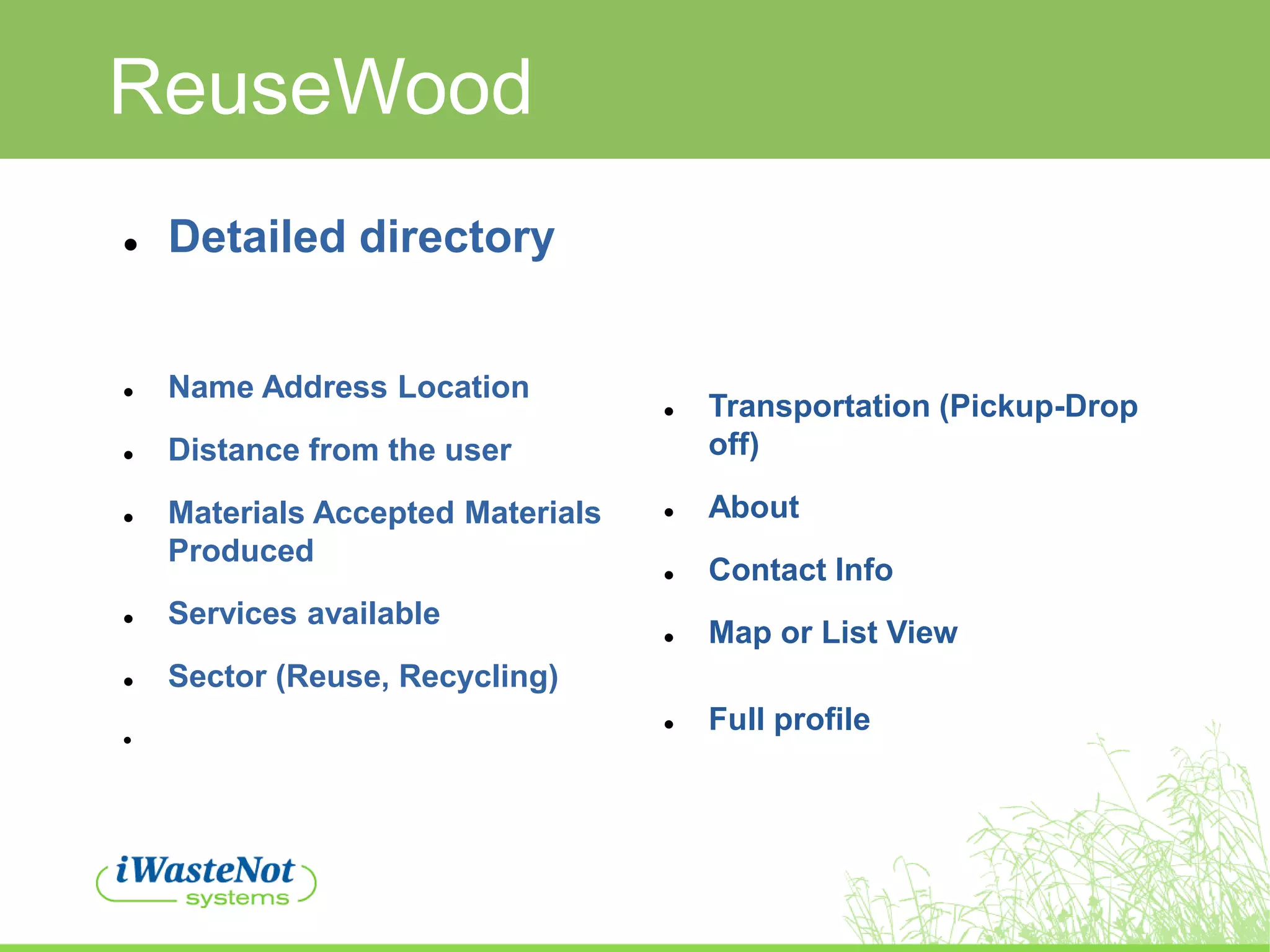 Building an Ecosystem for Reuse, starting with Reuse Wood | PPTX