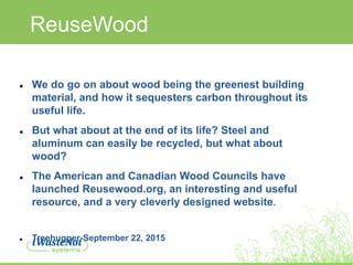 Building an Ecosystem for Reuse, starting with Reuse Wood | PPT