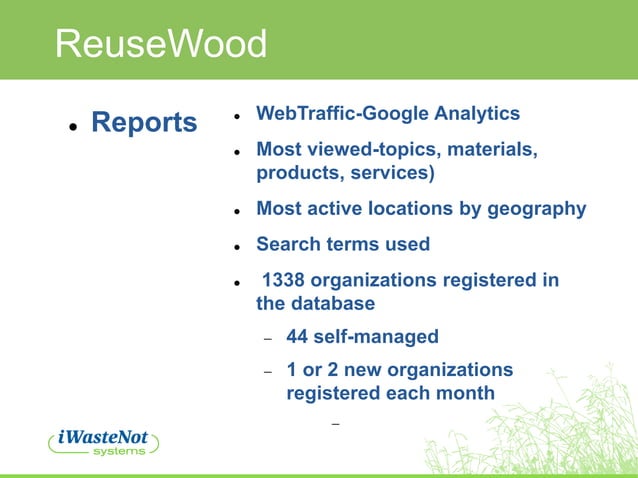 Building an Ecosystem for Reuse, starting with Reuse Wood | PPT