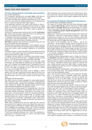 Reuters News - the day ahead, August 20 | PDF | Stocks and Bonds ...