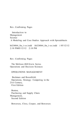 Rev. confirming pages introduction to management | PDF