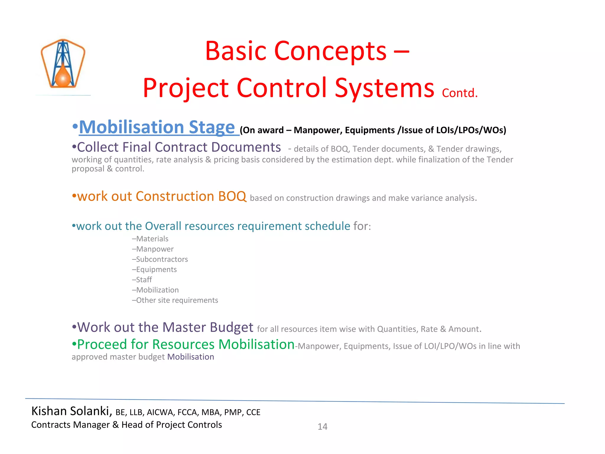 Project Control- Overview Presentation Tafseer | PPT