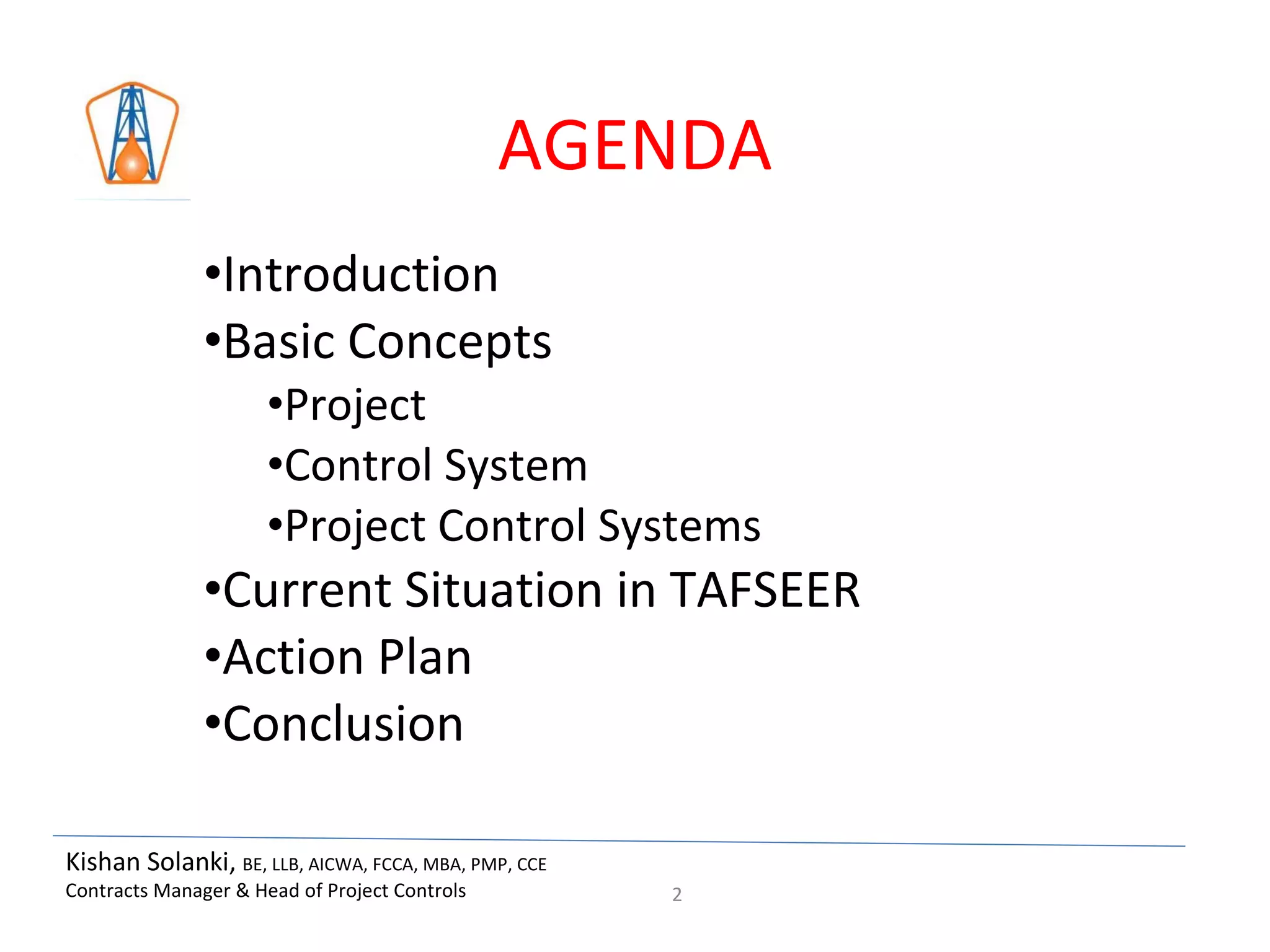 Project Control- Overview Presentation Tafseer | PPT