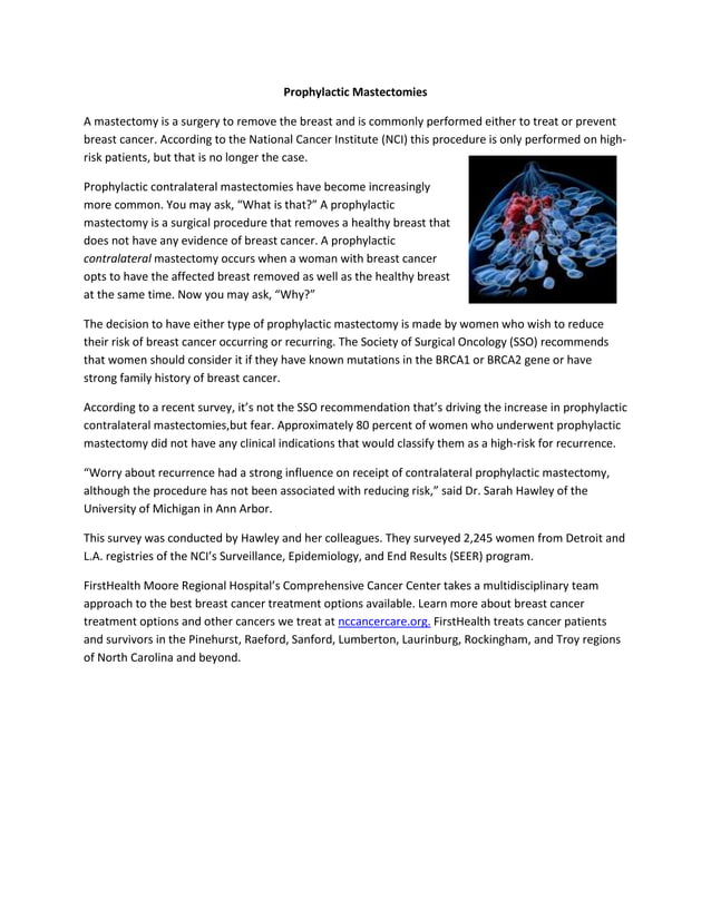 Prophylactic Mastectomies | PDF