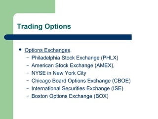 Financial Derivatives and Options | PPT