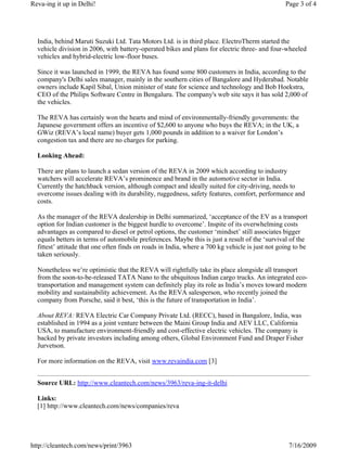 Reva - the electric car | PDF