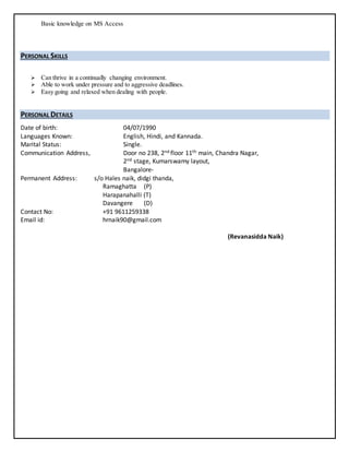 HR Executive profile_Reva | DOCX | Human Resources | Business