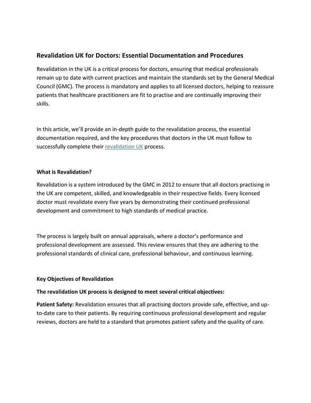 Revalidation UK for Doctors Essential Documentation and Procedures.pdf