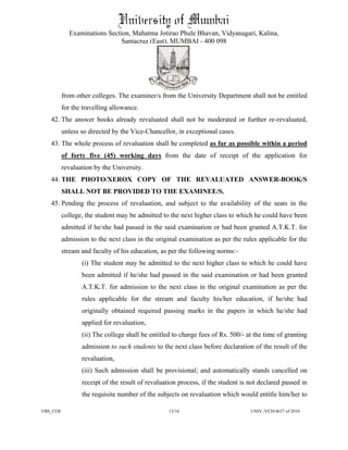 Revaluation norms of mumbai university | PDF