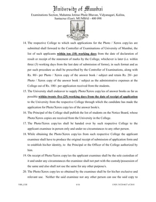 Revaluation norms of mumbai university | PDF