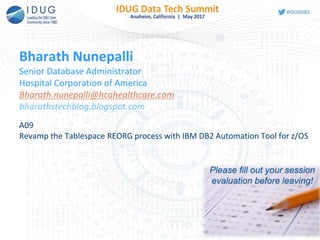Revamp the tablespace reorg process with ibm db2 automation tool | PPTX