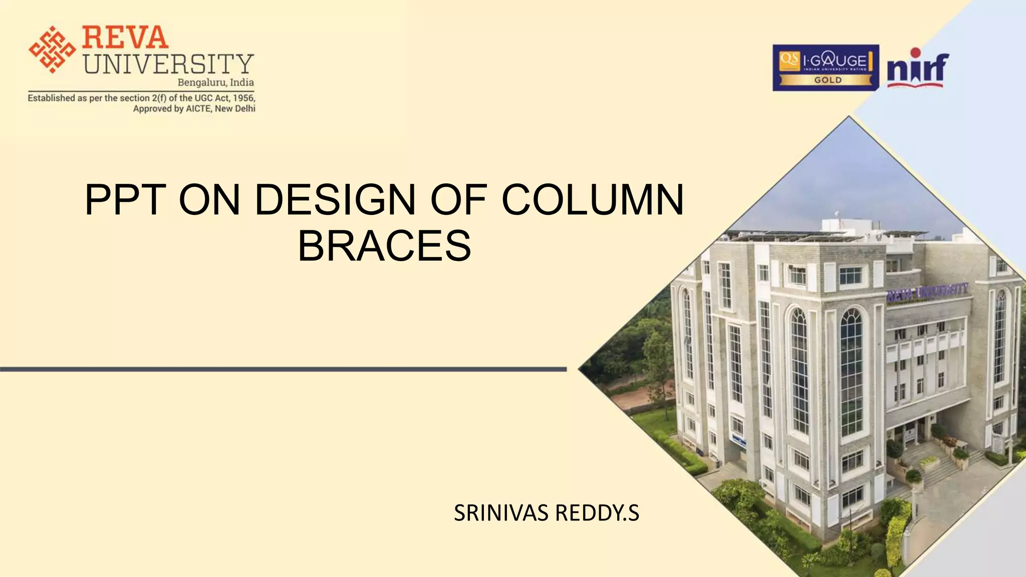 PPT ON DESIGN OF COLUMN BRACES | PPTX