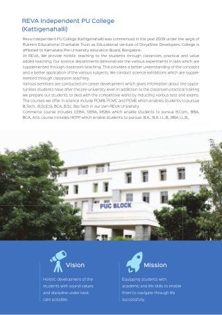 REVA independent PU College Yelahanka Residential Campus | PDF