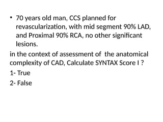 Revascularization in CCS according to 2018 ESC revascularization ...