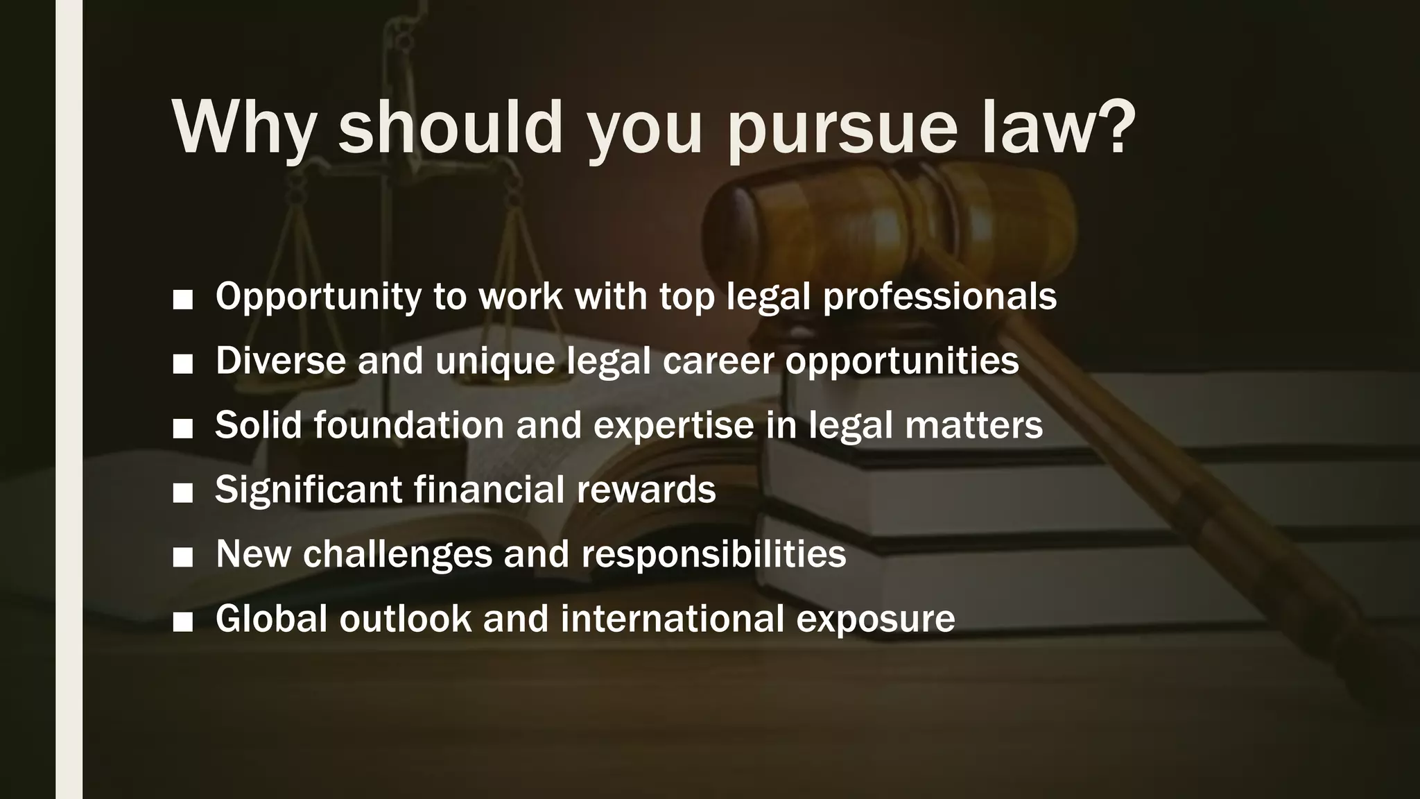 Top Career Opportunities in Law | PPTX