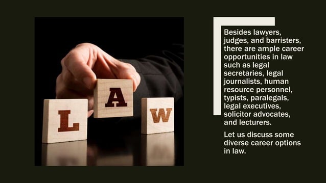 Top Career Opportunities in Law | PPTX | Legal Services Industry ...