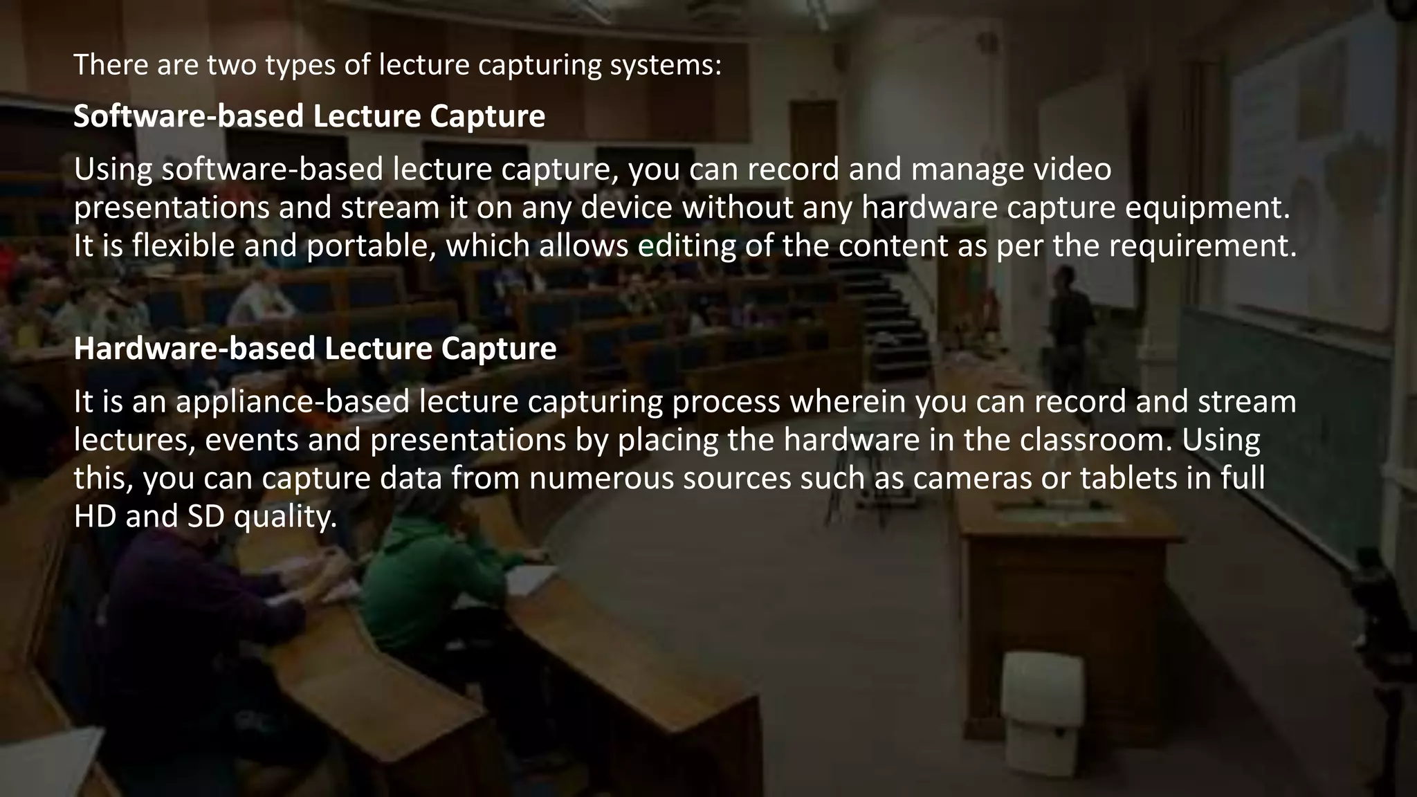 Lecture Capturing System and its Advantages | PPT