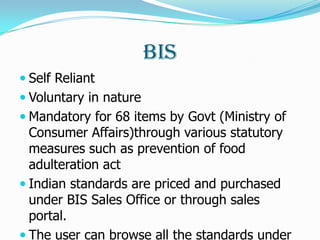 Bureau of Indian Standards(BIS) | PPTX