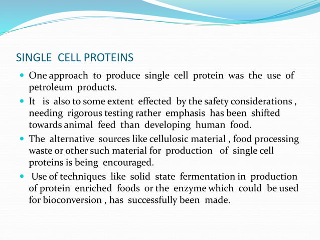 Single cell protein. | PPT