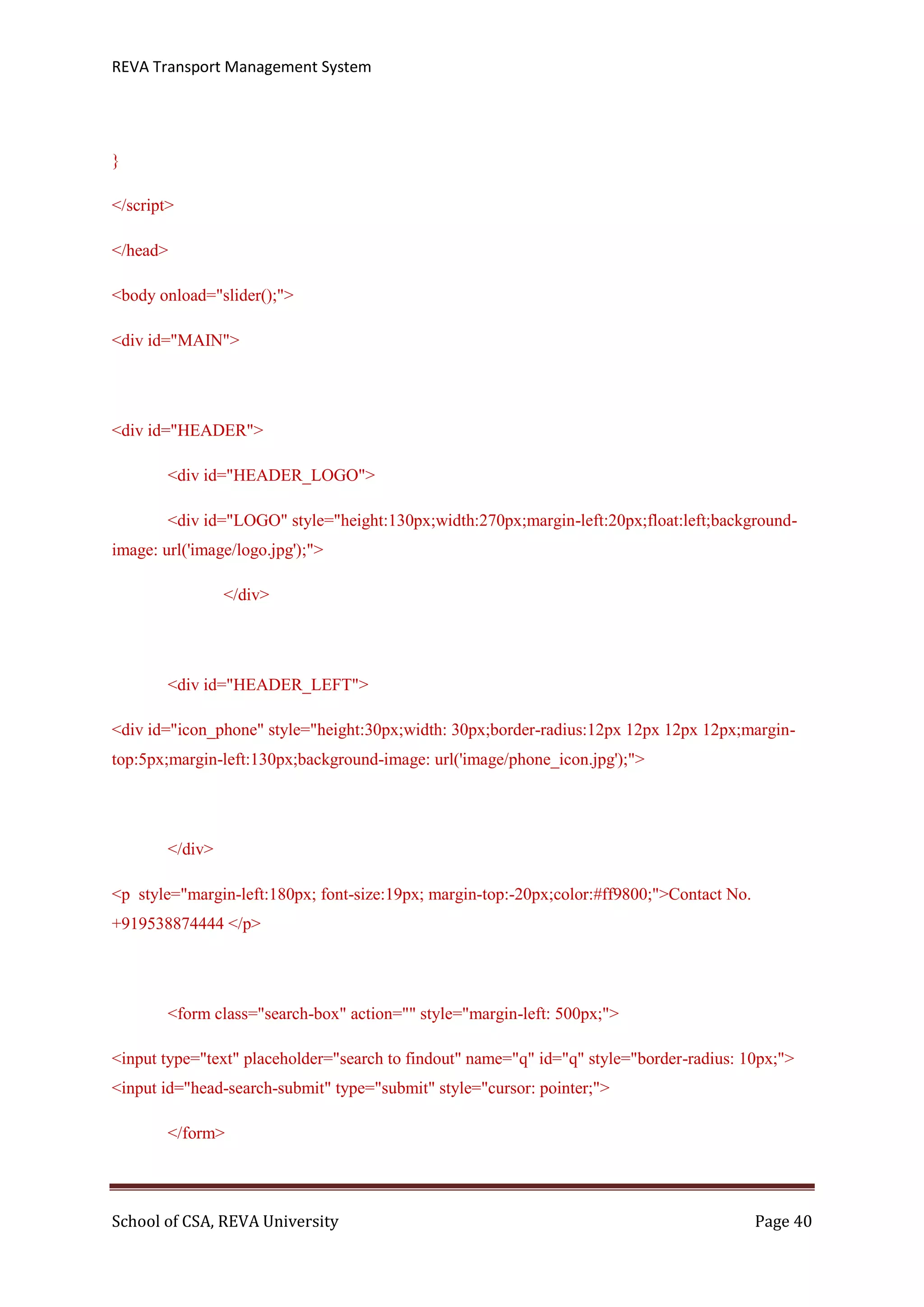 University/College Transport management system Documentation | PDF