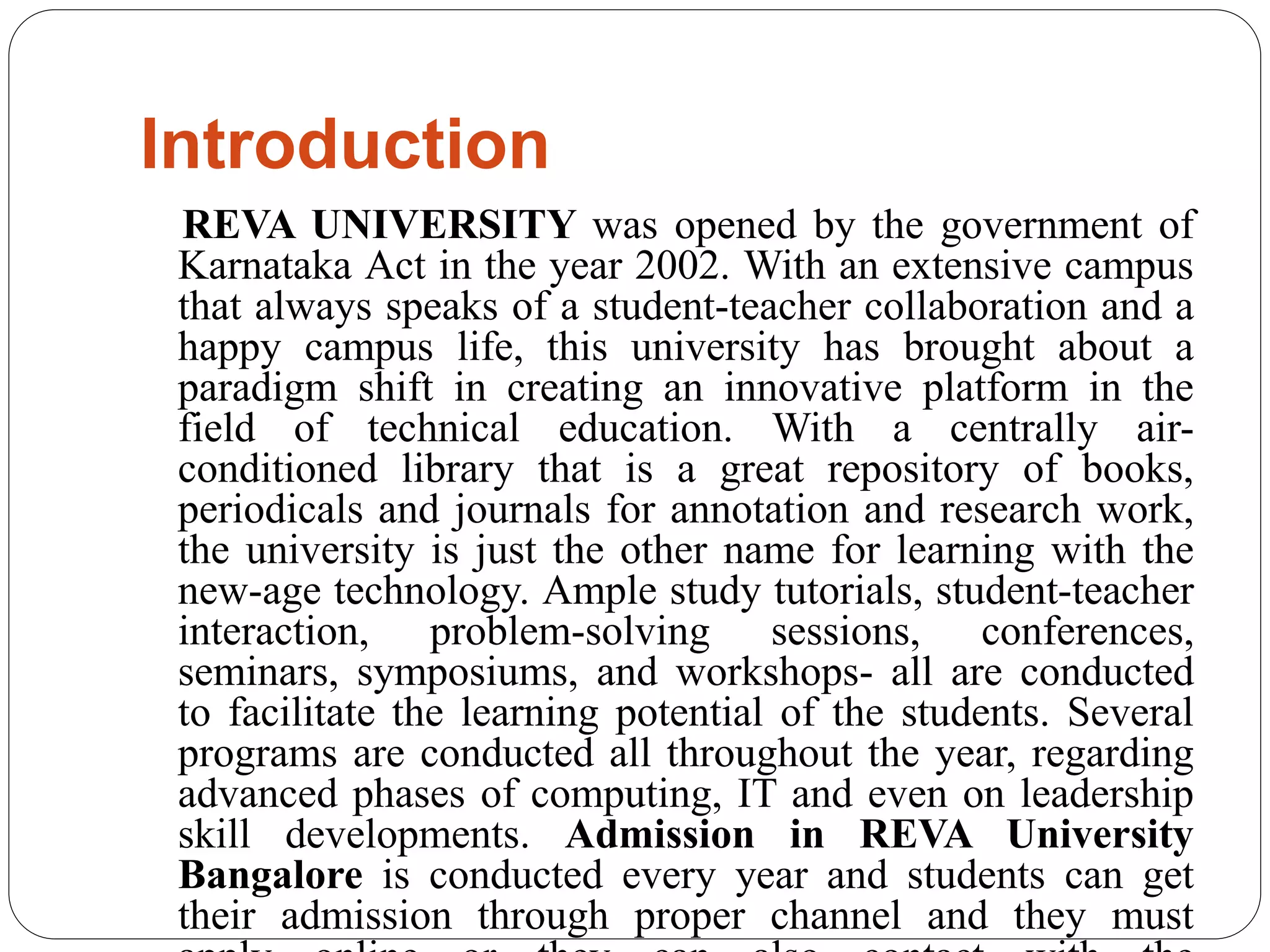 REVA University | PPTX