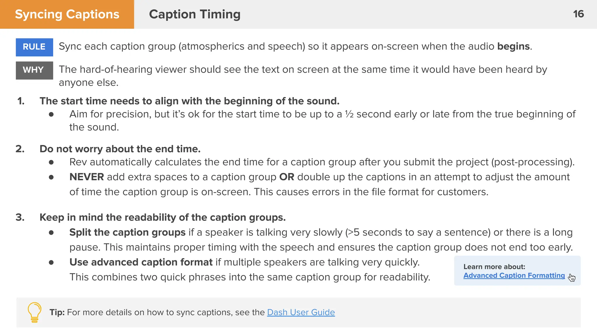 The Rev Captioning Style Guide for beginners. | PPT