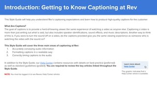 The Rev Captioning Style Guide for beginners. | PPT