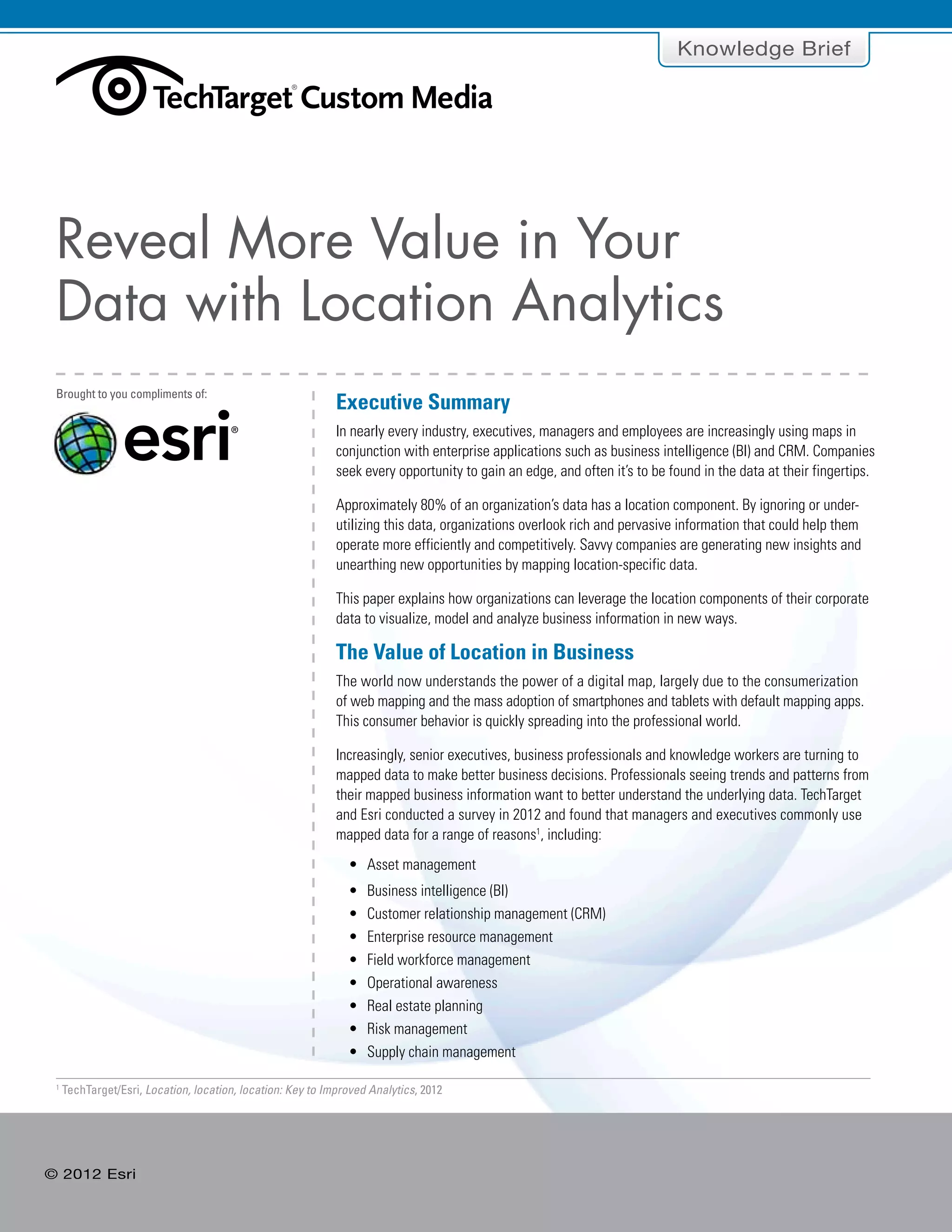 Esri Location Analytics | PDF