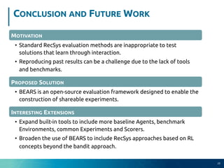 BEARS: Towards an Evaluation Framework for Bandit-based Interactive ...