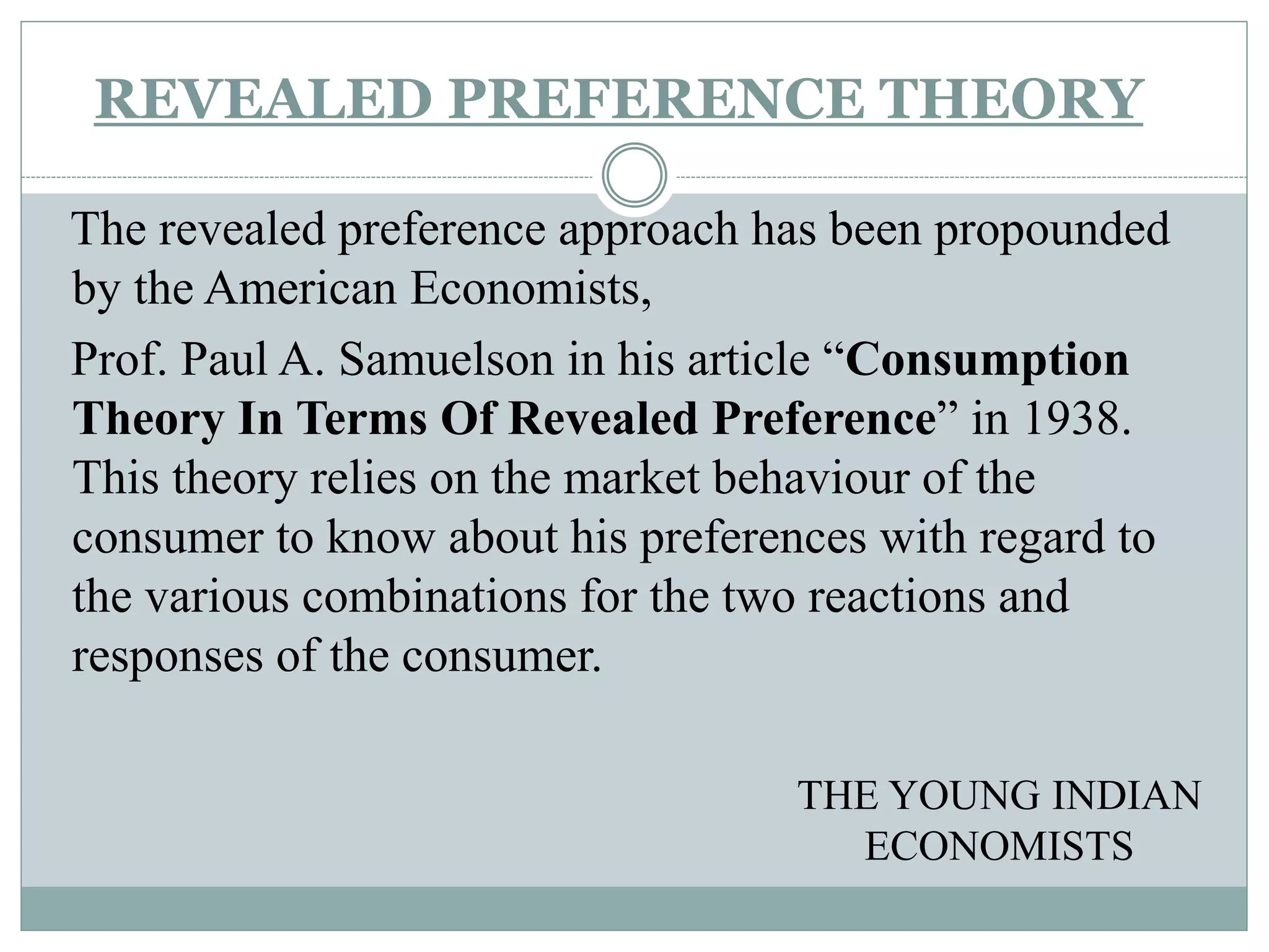 Revealed preference theory | PPTX