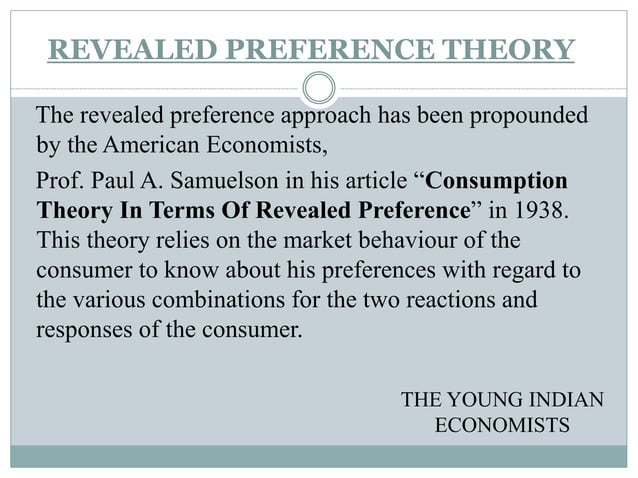 Revealed preference theory | PPTX