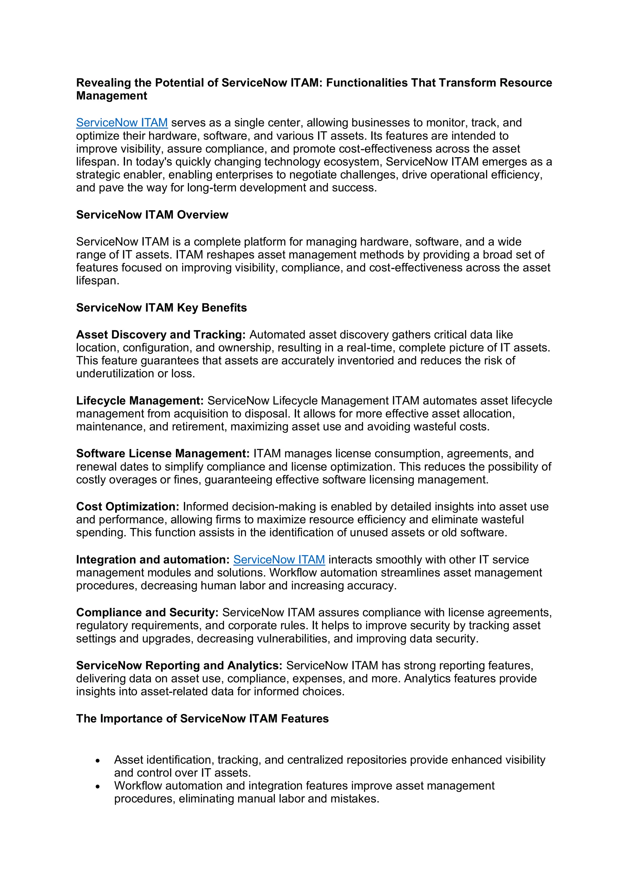 Revealing the Potential of ServiceNow ITAM Functionalities That ...