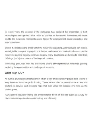 Revealing The Secrets Of Ico Development For Metaverse Gaming.pdf