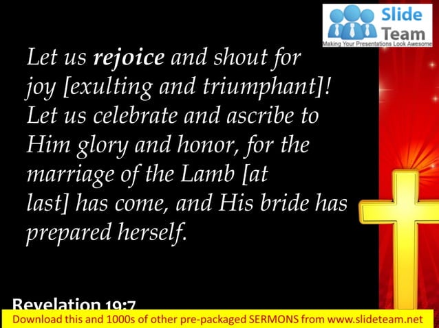 Revelation 19 7 his bride has made herself ready power point church ...
