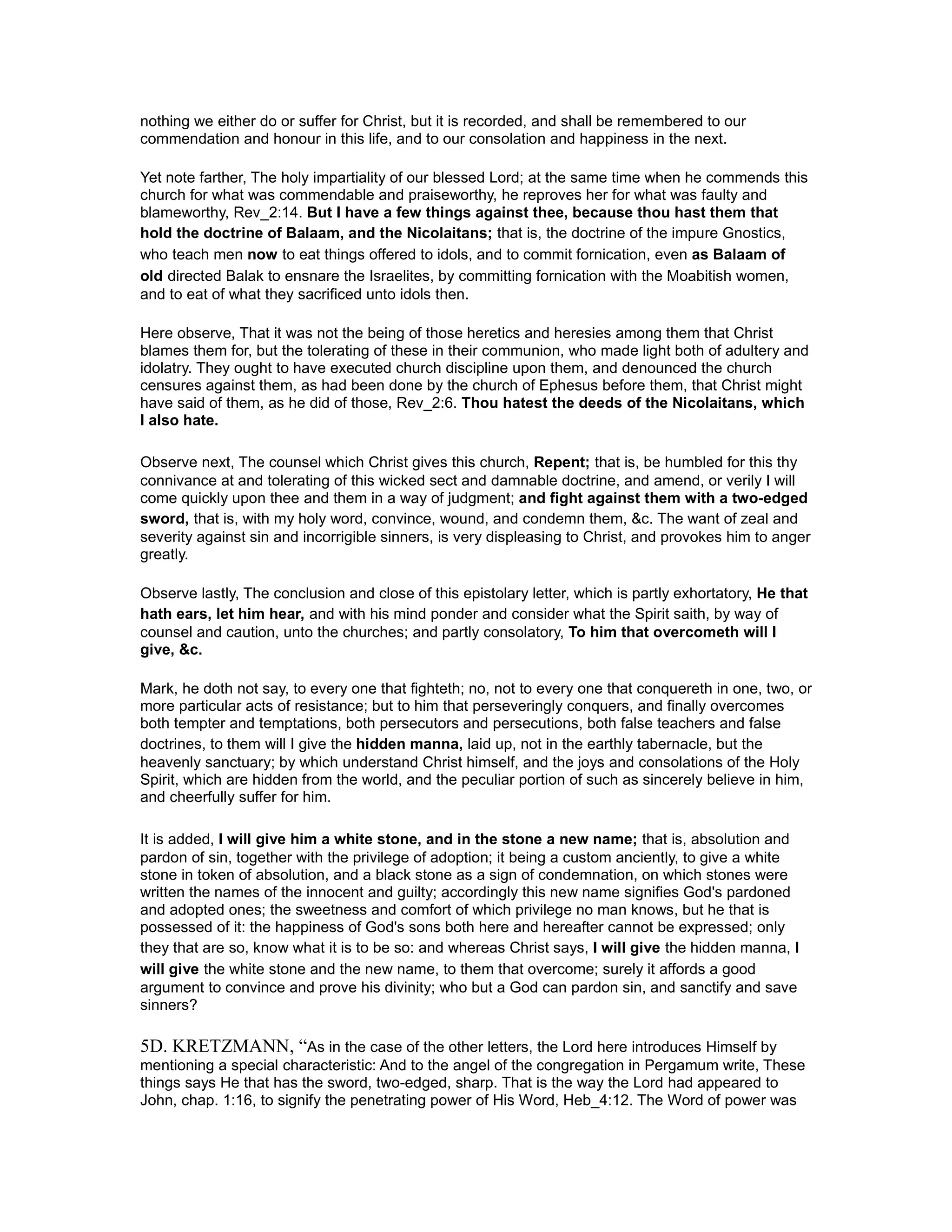 Revelation 2 12 17 commentary | PDF