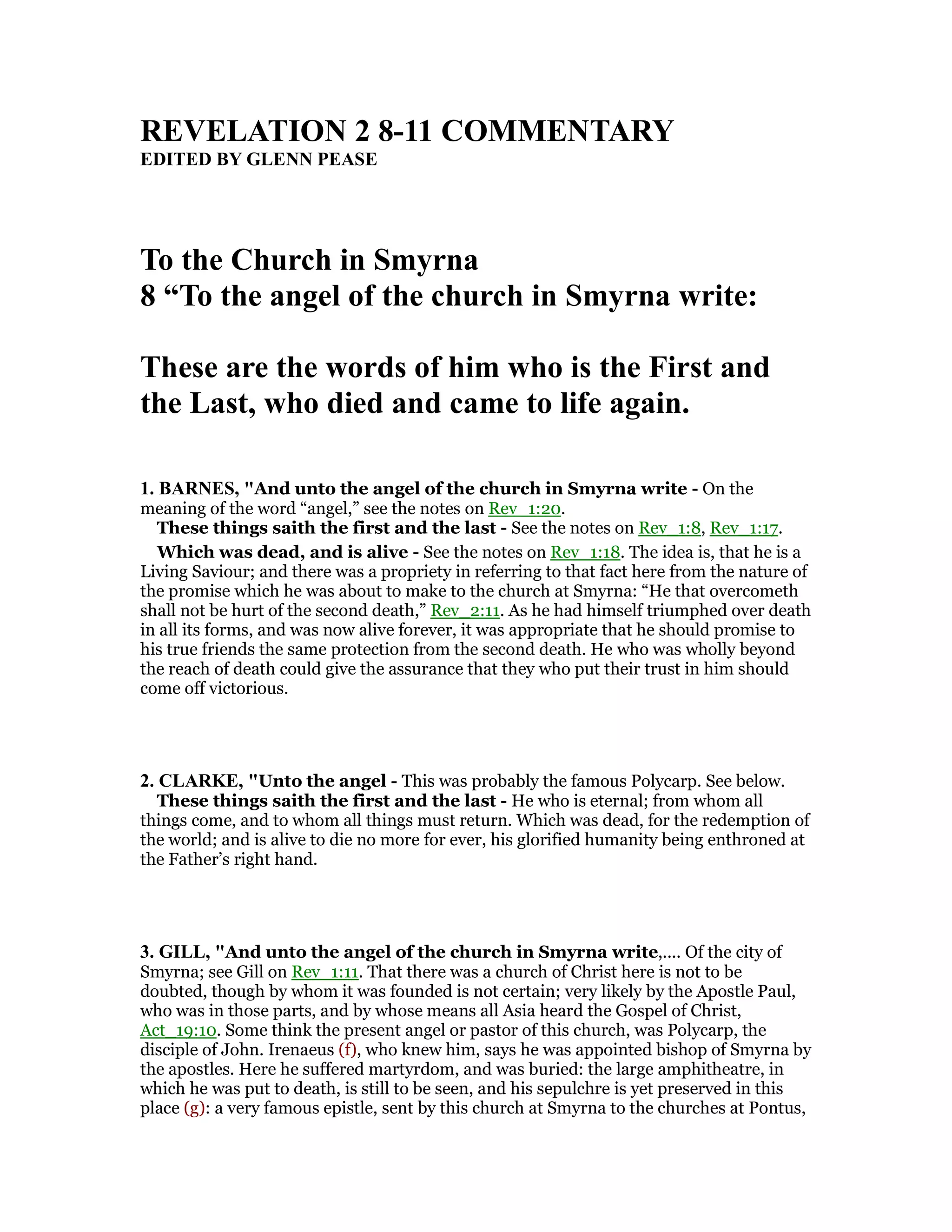 Revelation 2 8 11 commentary | PDF