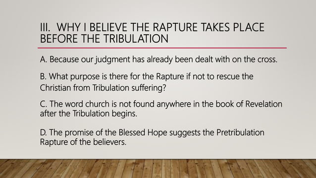 Revelation 3:10 Pretribulation Rapture | PPSX