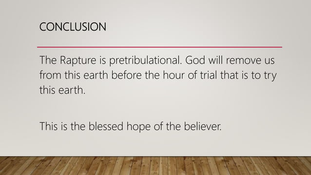 Revelation 3:10 Pretribulation Rapture | PPSX