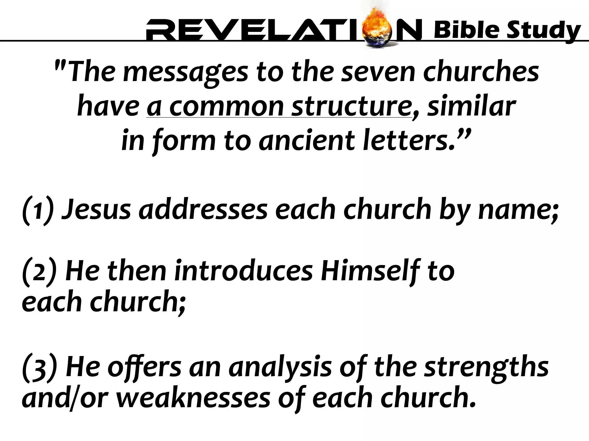 Revelation Bible Study - Jesus messages to the seven churches | PDF