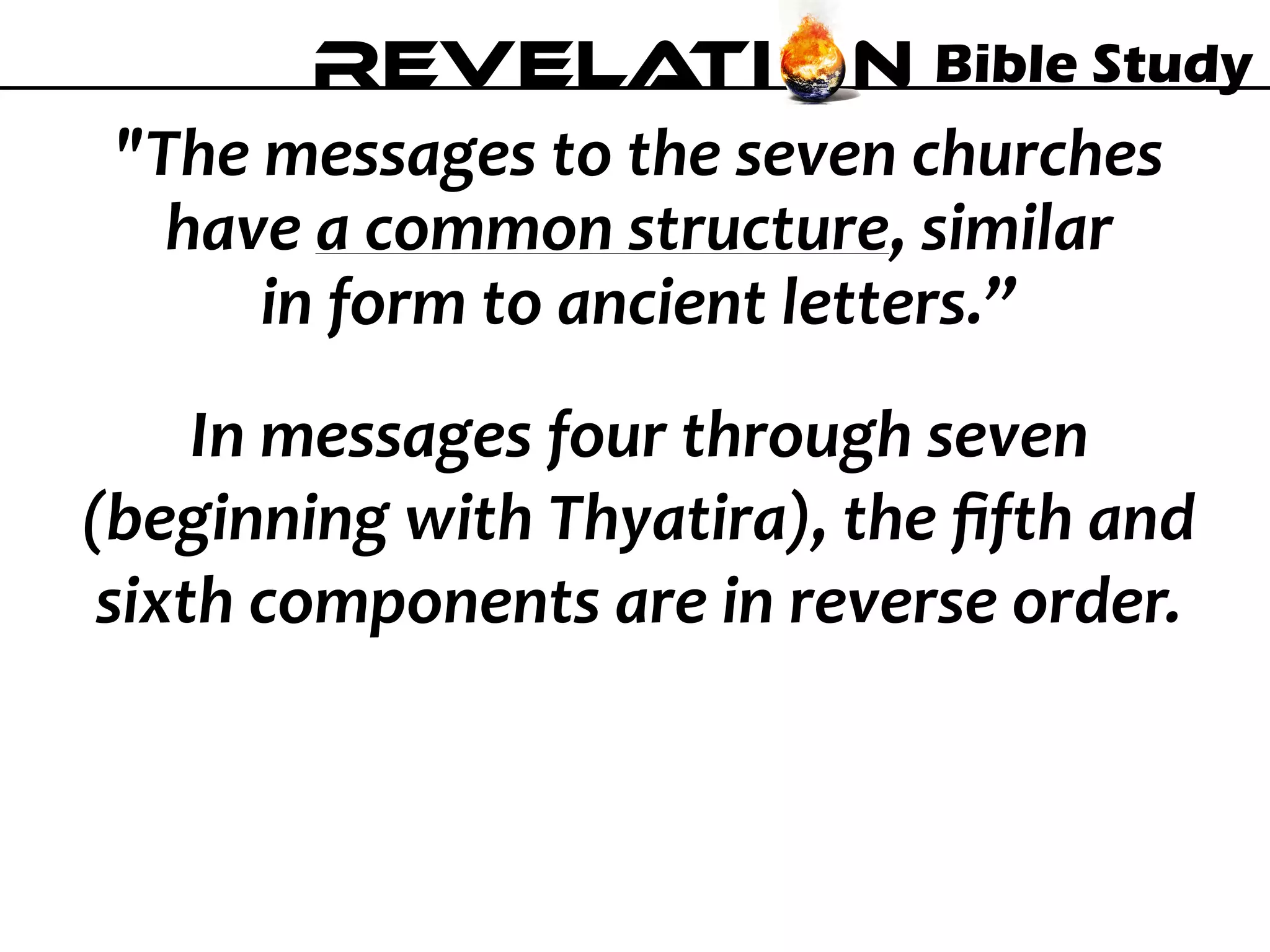 Revelation Bible Study - Jesus messages to the seven churches | PDF