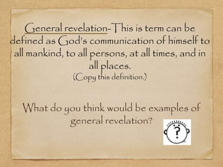 General and Special Revelation | PPTX