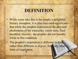 Revelation of prophecy and the evidenced | PPT