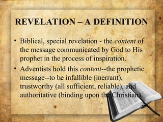 Revelation of prophecy and the evidenced | PPT